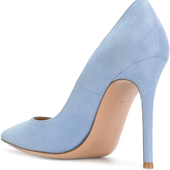 Shoes | Nwot Baby Blue Light Blue Heels Suede | Poshmark